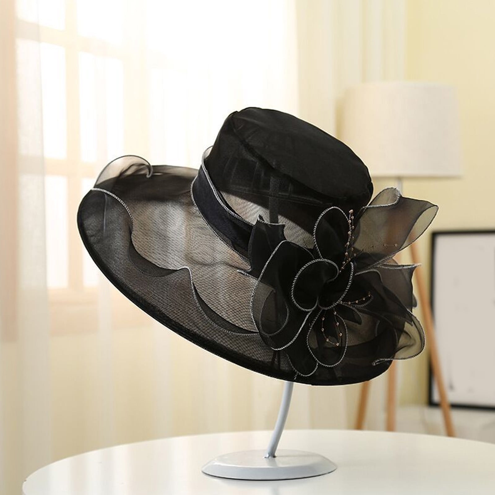 Hogarize Women’s Tea Party Hat Kentucky Derby Style Wide Brim Elegant ...