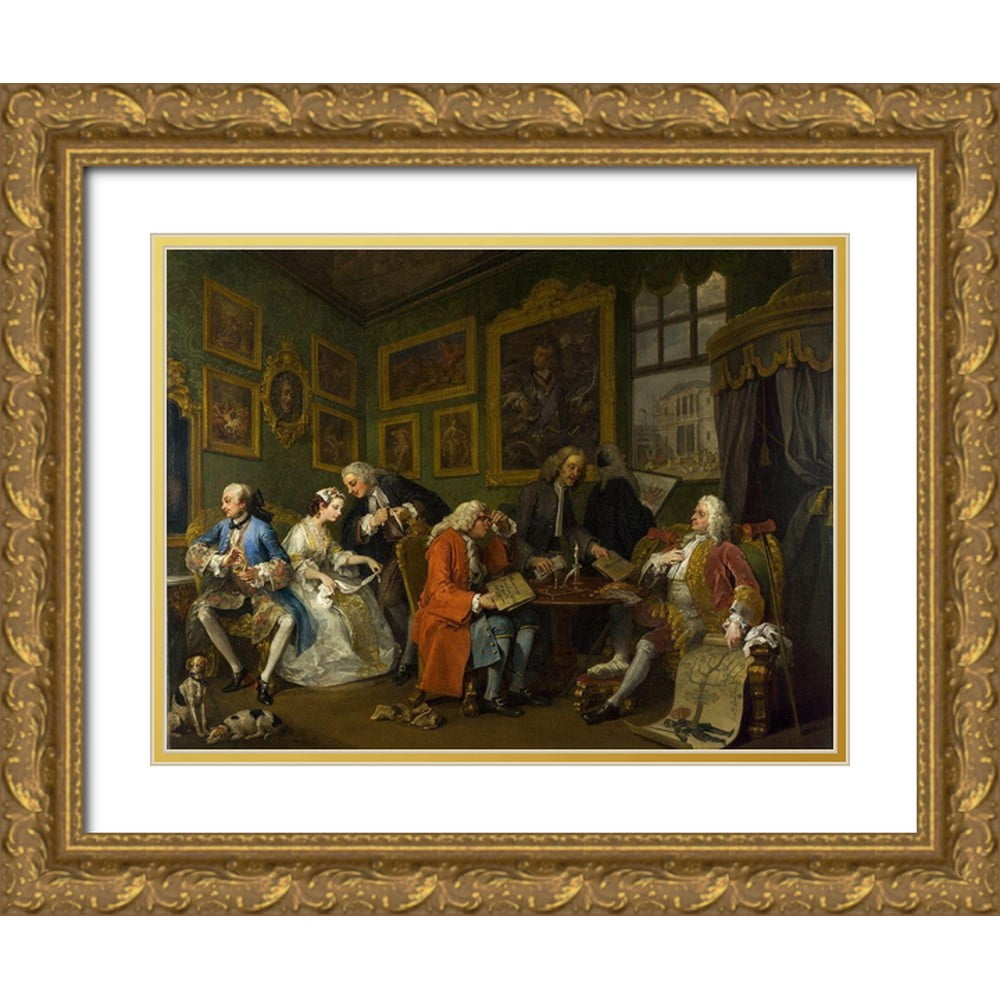 Hogarth, William 32x25 Gold Ornate Wood Framed with Double Matting ...