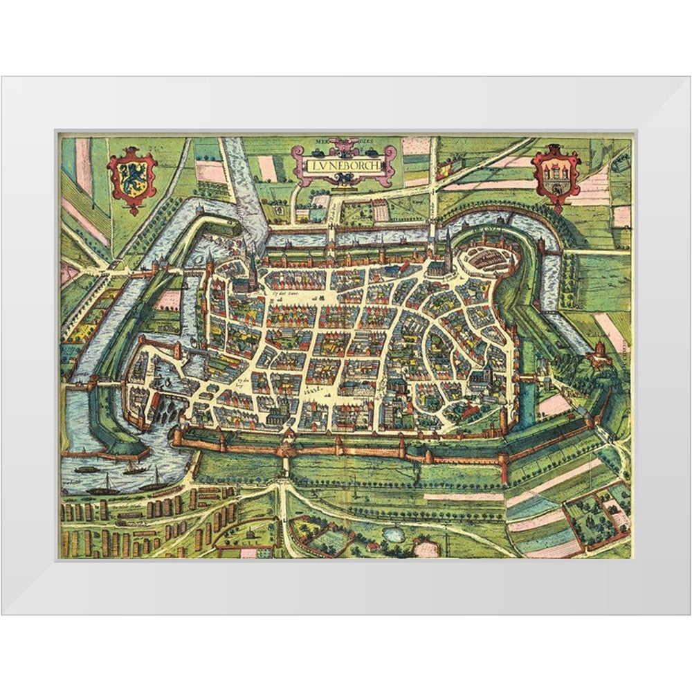 Hogenberg, Braun 32x25 White Modern Wood Framed Museum Art Print Titled ...