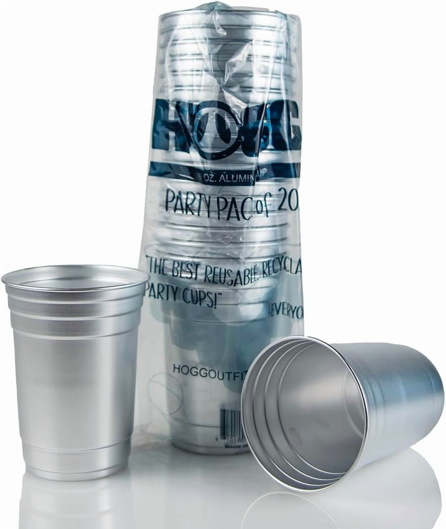 Hogg Aluminum Cups Case - 20 Pack, 16 oz Reusable Cups Bulk, Aluminum ...
