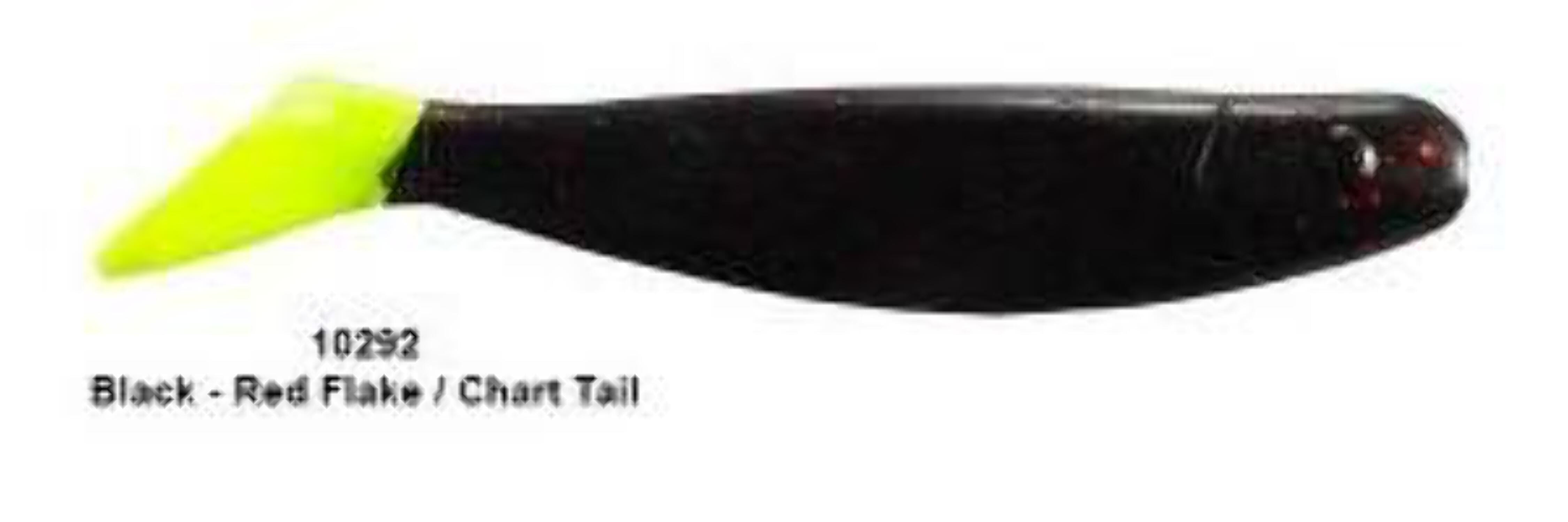 Hogie's 10292 10Pk Black/Red Flake/Chartreuse Soft Plastic 4In Fishing ...