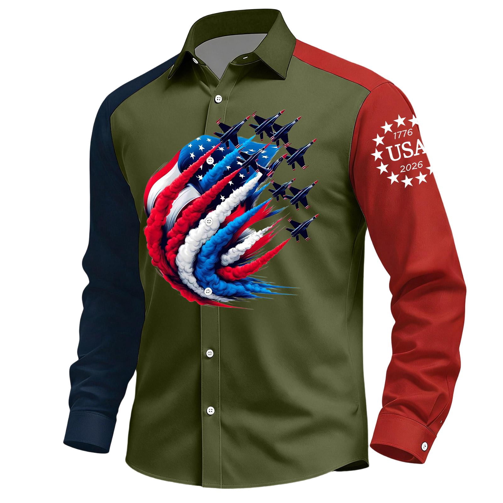 Hogleaql 250th Anniversary Shirt, American Flag Shirts for Men USA ...