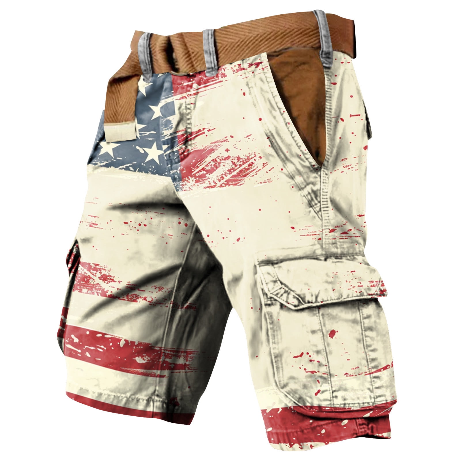 Hogleaql American Flag Cargo Pants for Men 2025 Patriotic Denim Shorts ...