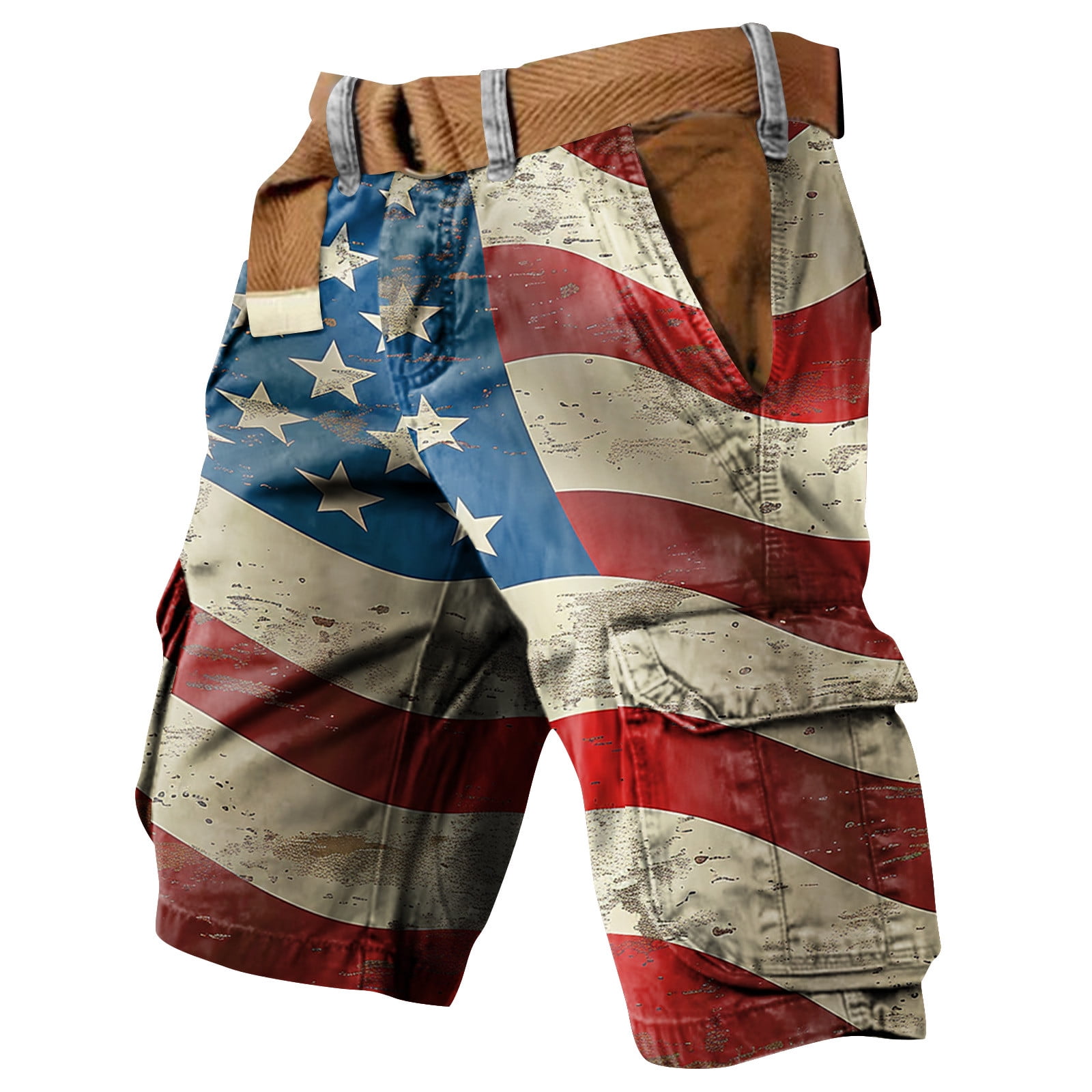 Hogleaql Men's 4th Of July Cargo Shorts Patriotic Long Cargo Shorts ...