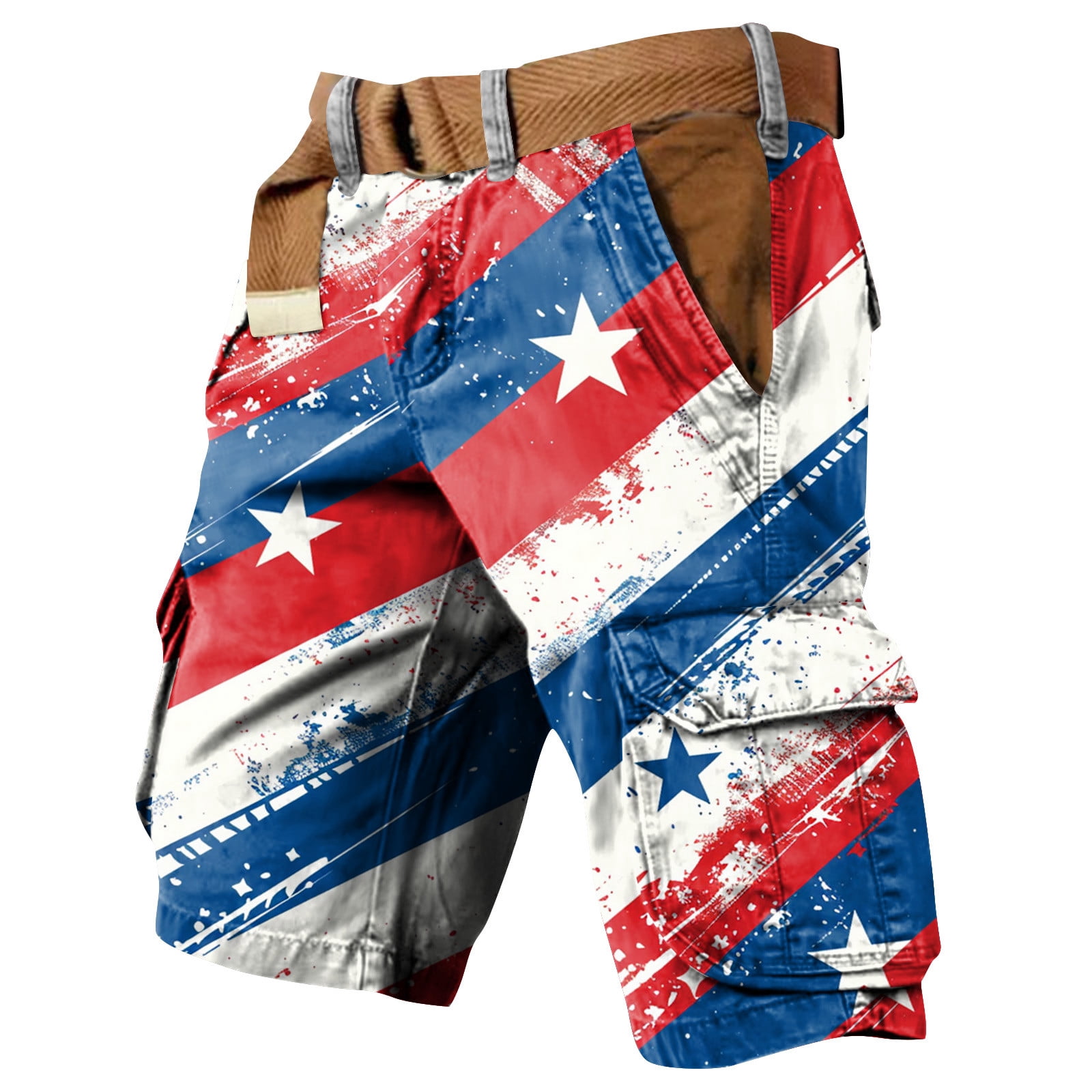 Hogleaql Men's American Flag Cargo Shorts 2025 Patriotic Jeans Shorts ...