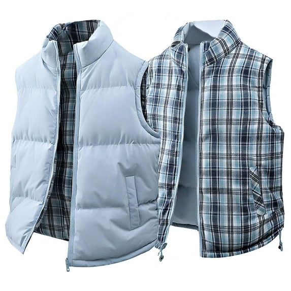 Hogleaql Men's Puffer Vest Sleeveless Lightweight Warm Quilted Collared ...
