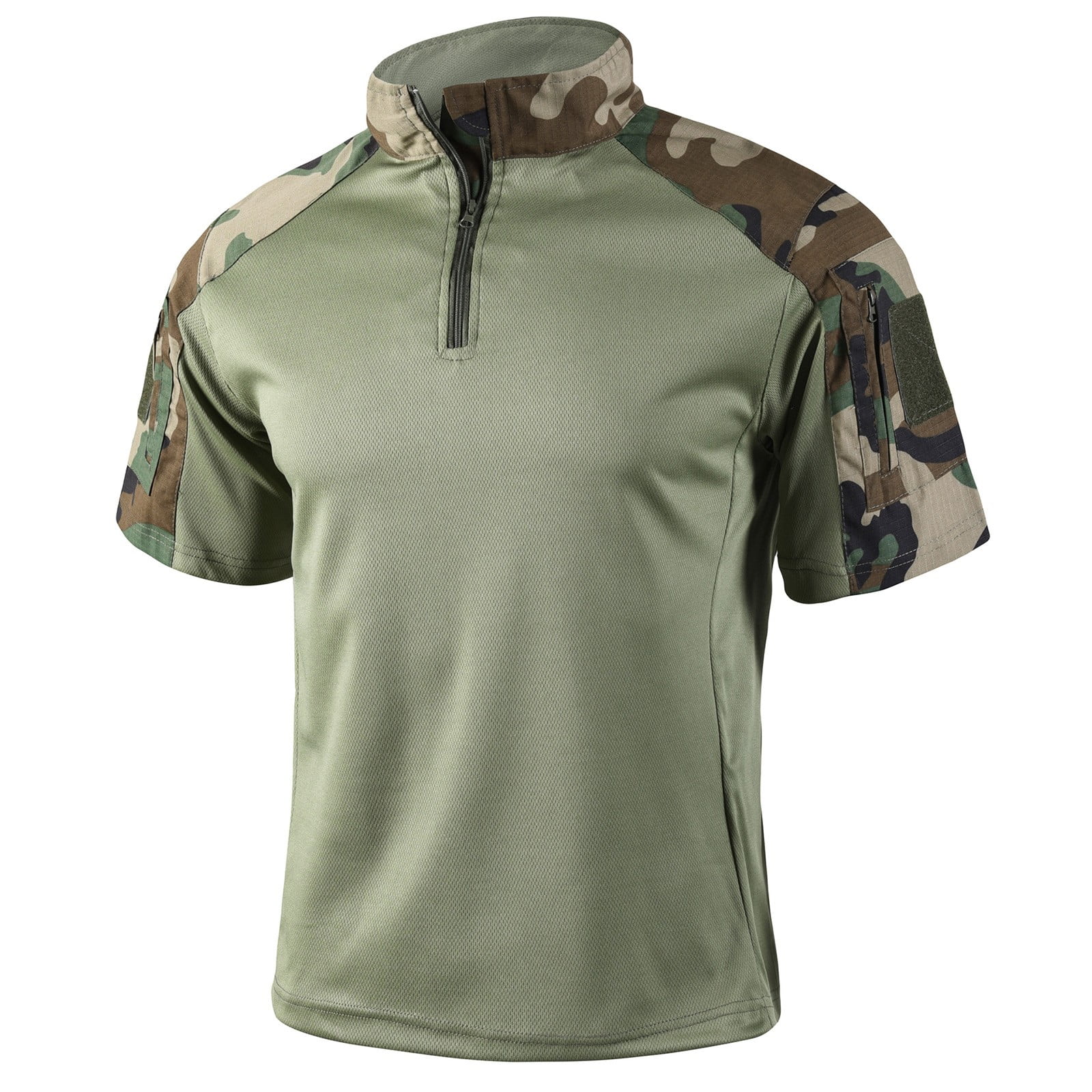 Hogleaql Men's Short Sleeve Military Camo Shirt Summer Outdoor Tactical ...