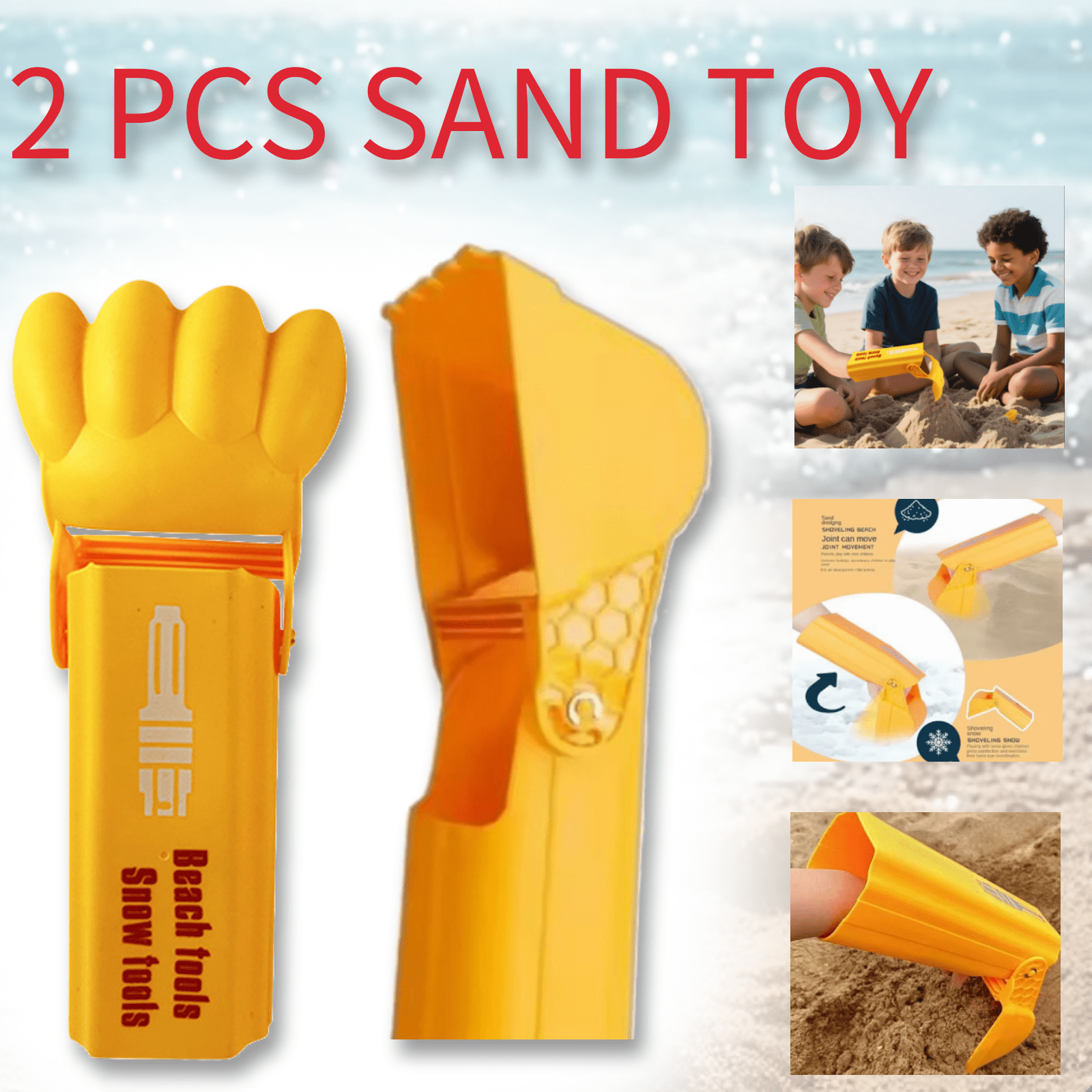 Hogloyecr 2PCS Beach Sandtoy| Large Snow Grabber Tool| Handheld Sand ...
