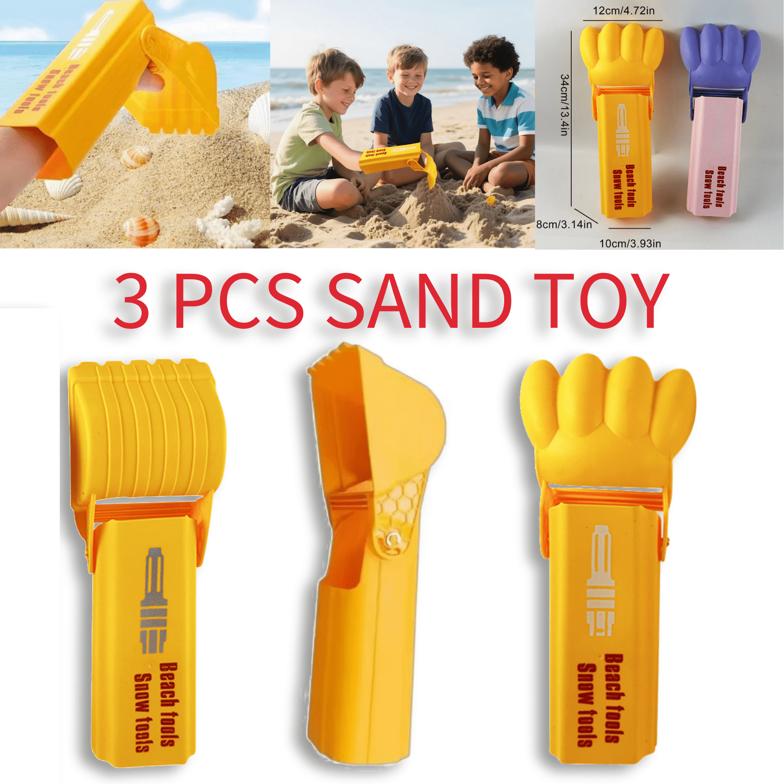 Hogloyecr 3PCS Beach Digger Excavator| Hand Guard Digging Sandbox Toys ...
