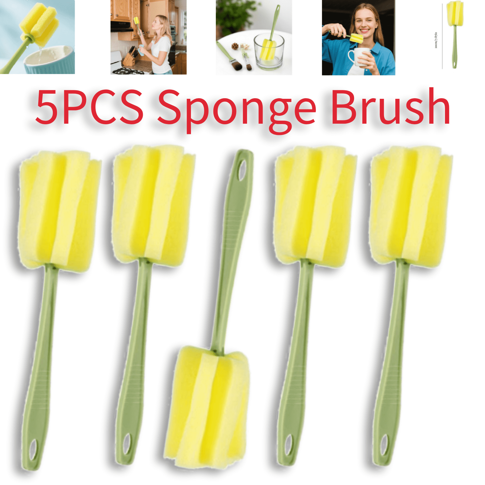 Hogloyecr 5PCS Home Cleaning Sponge & Bottle Scrubber| Water Bottle ...
