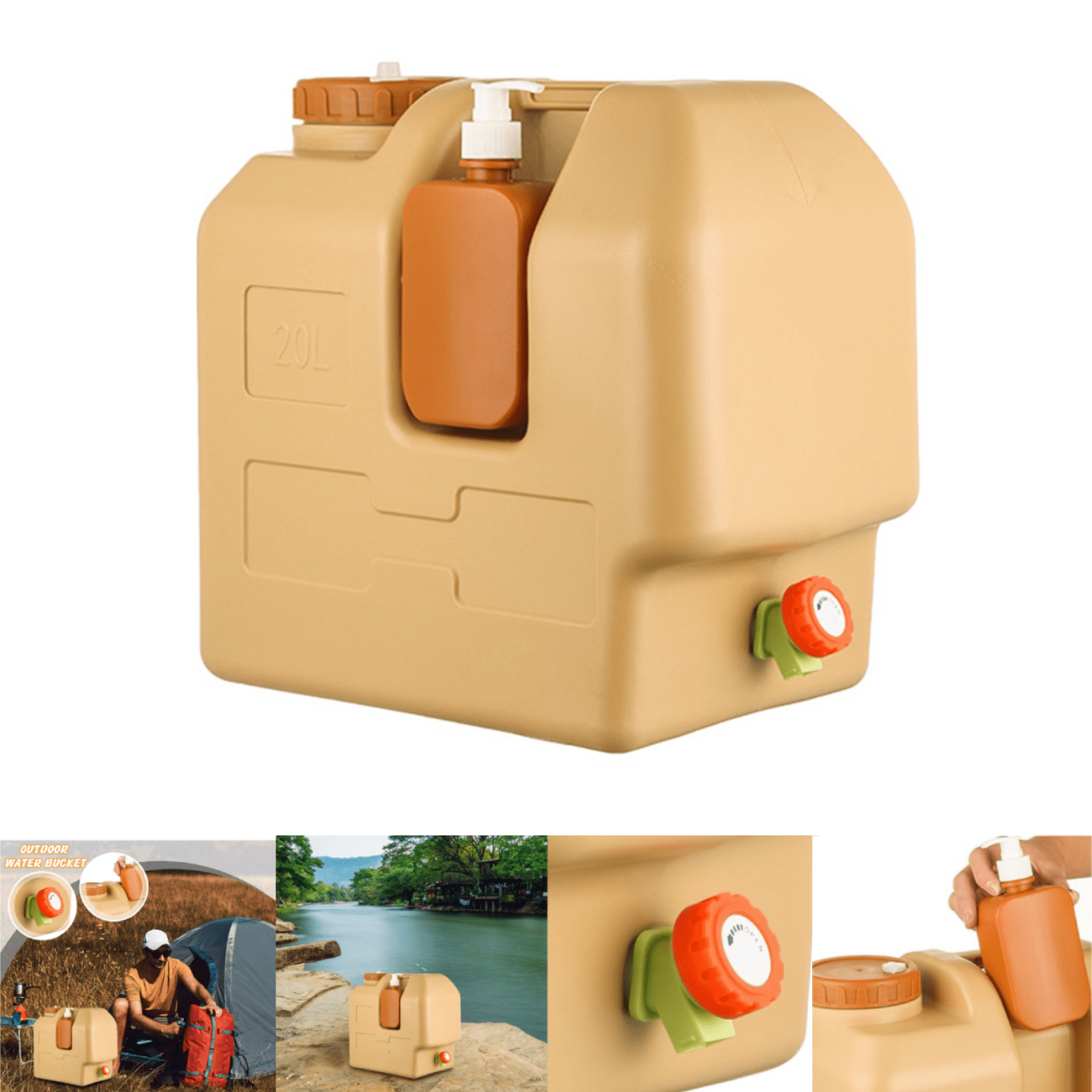 Hogloyecr Container with Spigot and Soap Dispenser Portable Jug Free ...