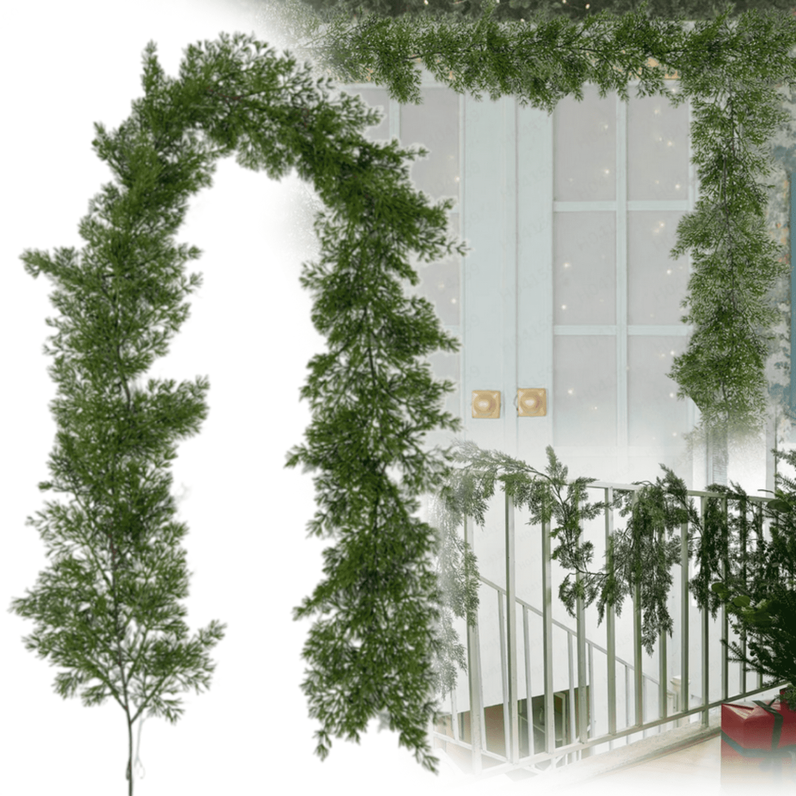 Hogloyecr Fall Garland Realistic Greenery Christmas Garland Bendable ...