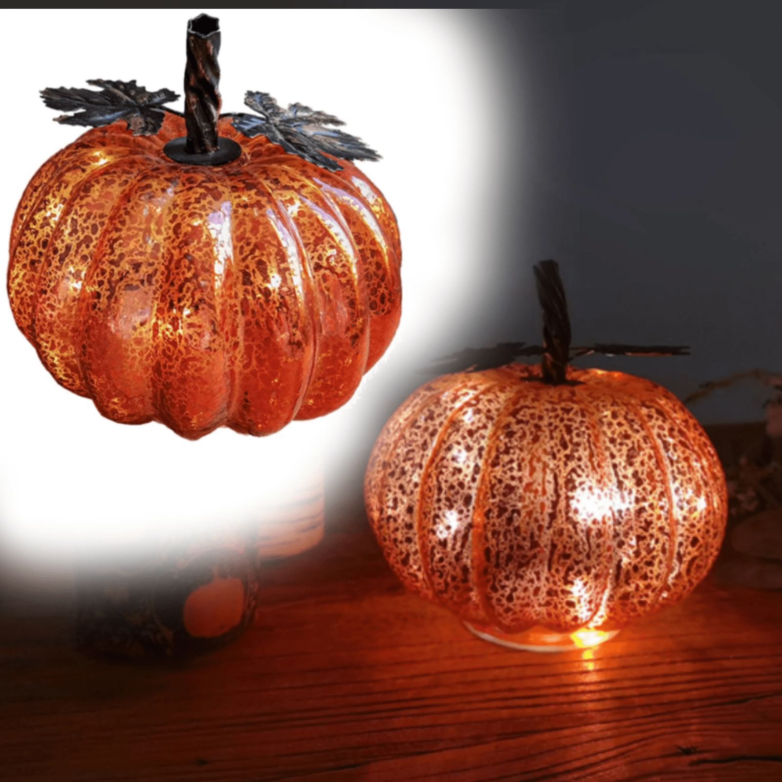 Hogloyecr Glass Pumpkin Lights|Bright Led Pumpkin Lights Pumpkins ...