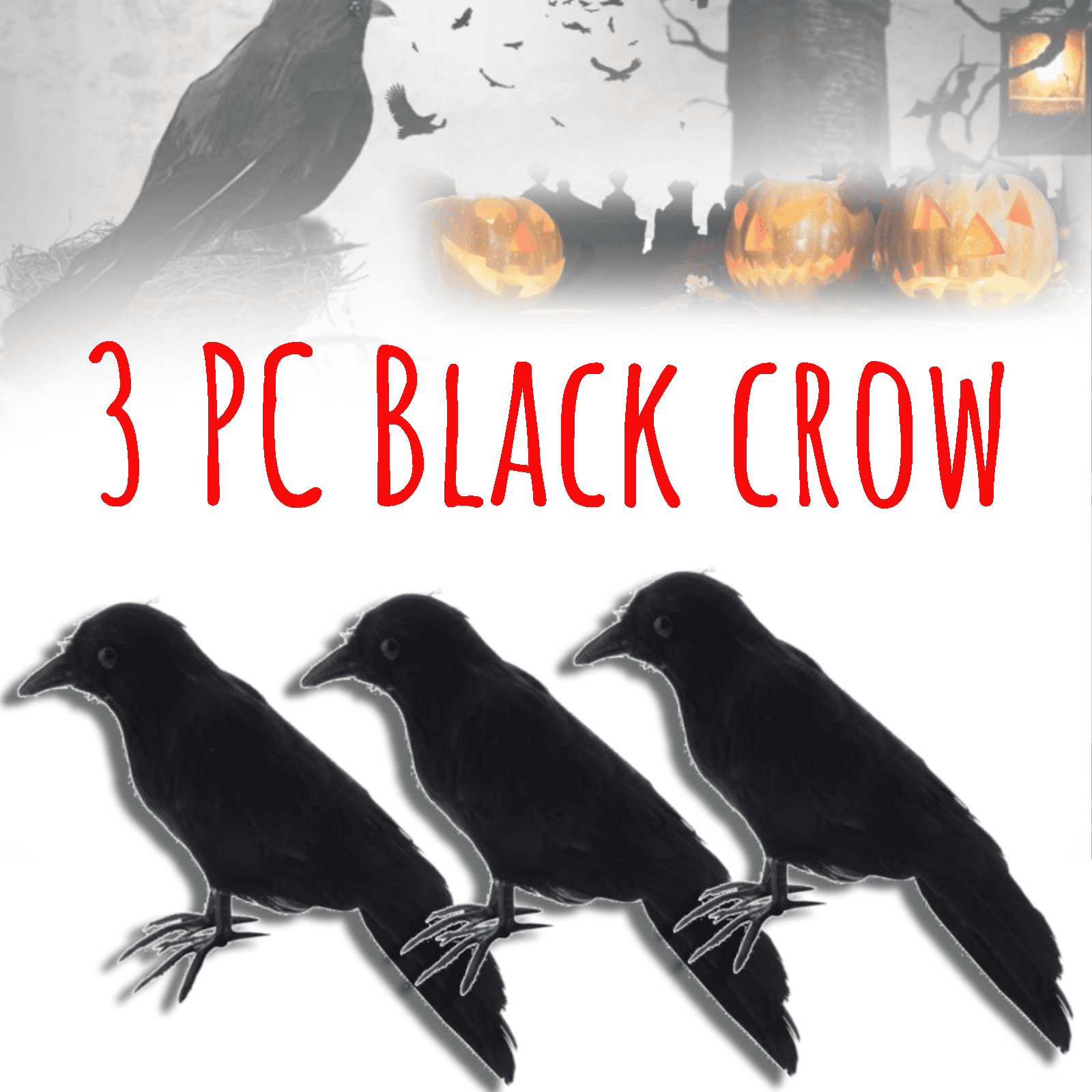 Hogloyecr Halloween Crows And Ravens Decor Realistic Handmade ...