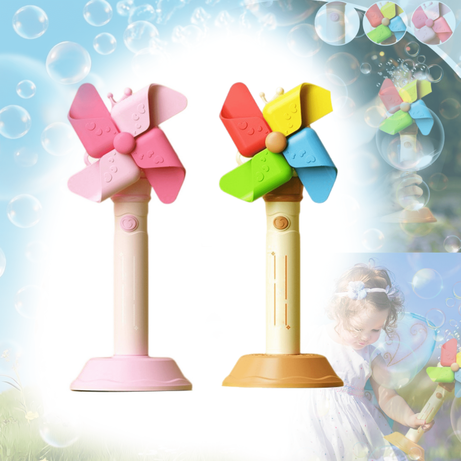 Hogloyecr Windmill Bubble Wand | Automatic Handheld Bubble Wand ...
