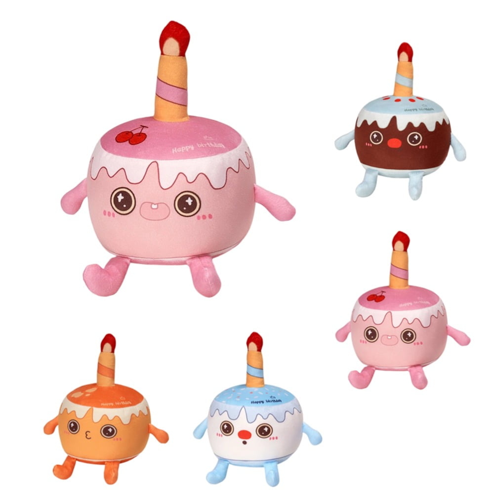 Hogloyu Plush Pillow Birthday Cake - 10'' Ultra-Soft Cute Smile Cake ...
