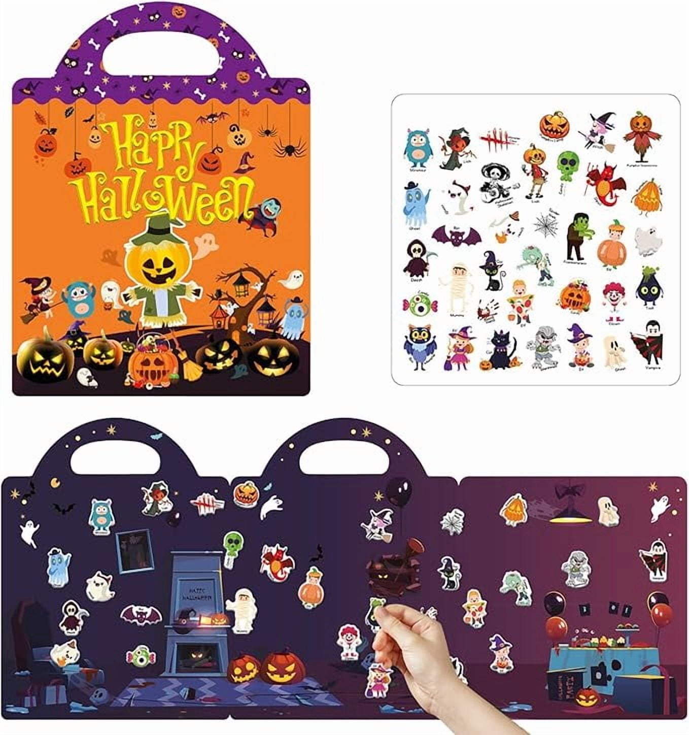 Hogloyuc Halloween Reusable Sticker Books for Kids Activity Book ...