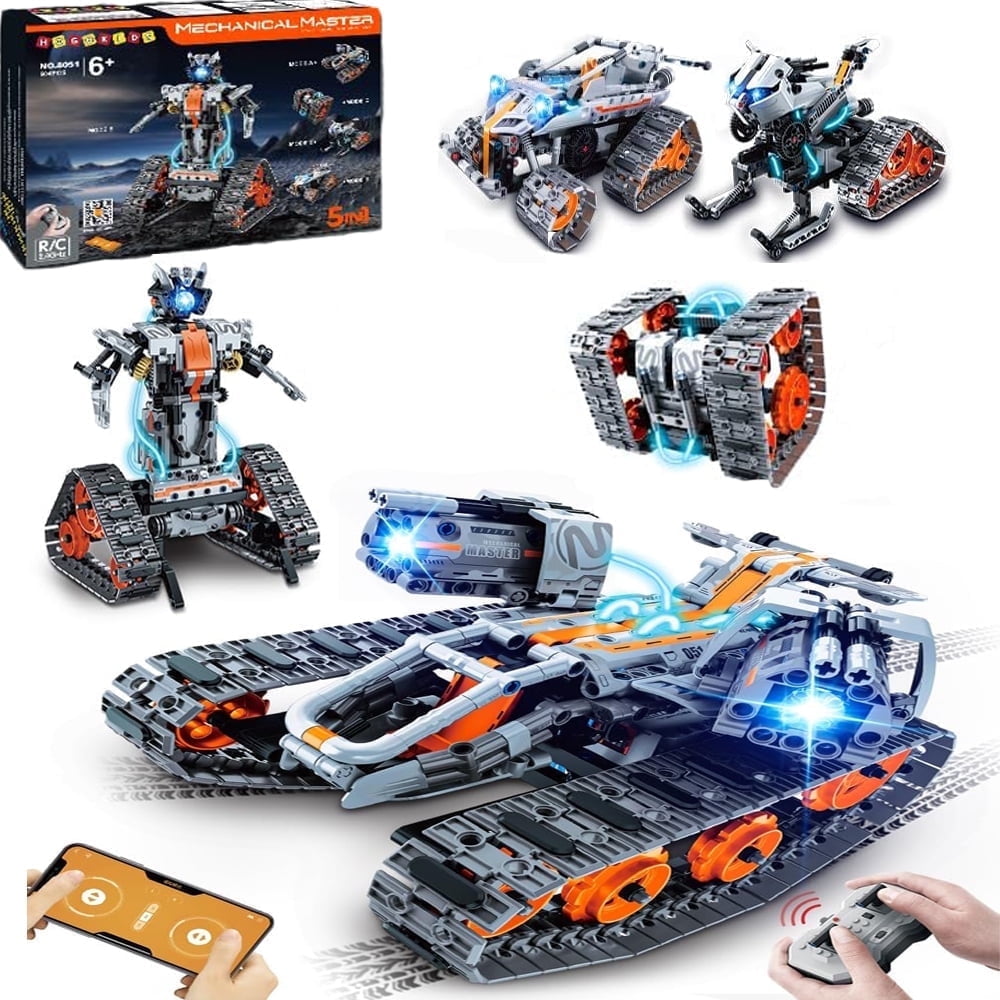 HogoKids 5-in-1 STEM Building Set with LED Light, App & RC Cars ...
