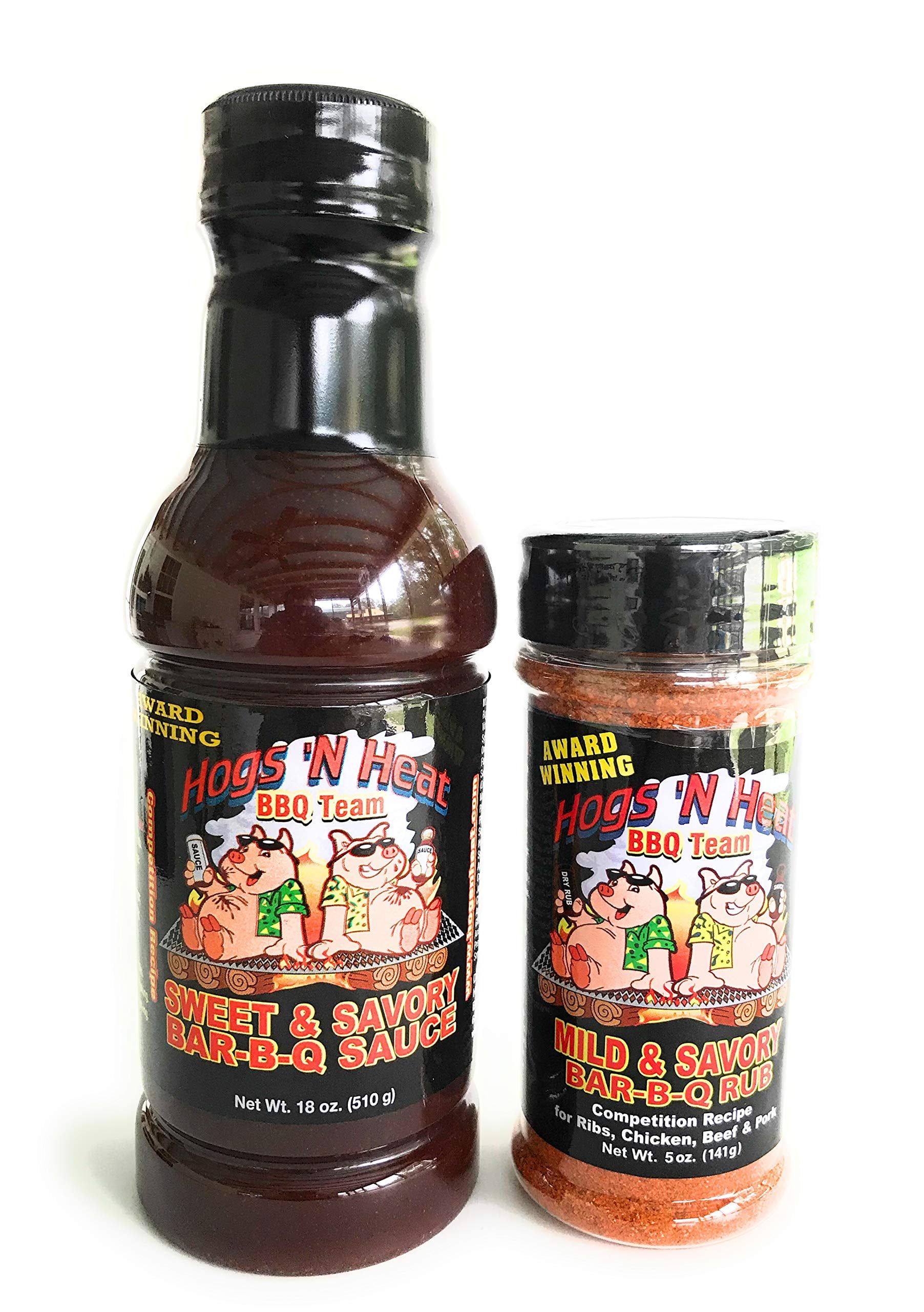 Hogs ‘N Heat Sweet SAF21 & Savory Bar-B-Q Sauce Bottle) and Mild ...