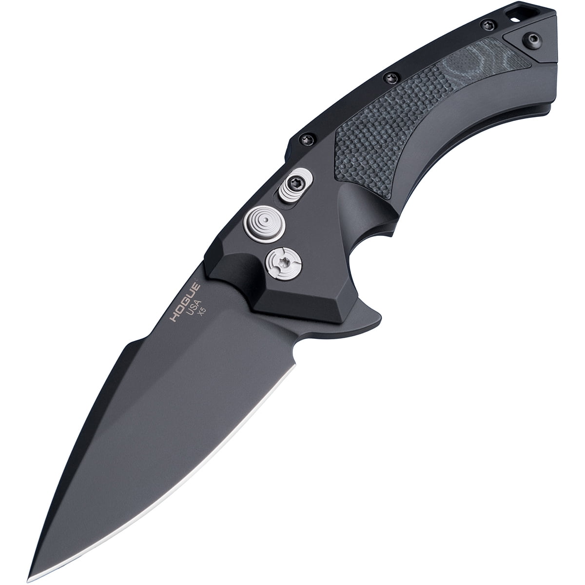 Hogue X5 Manual Flipper 4" Spear Point Blade Knife - Matte Black ...