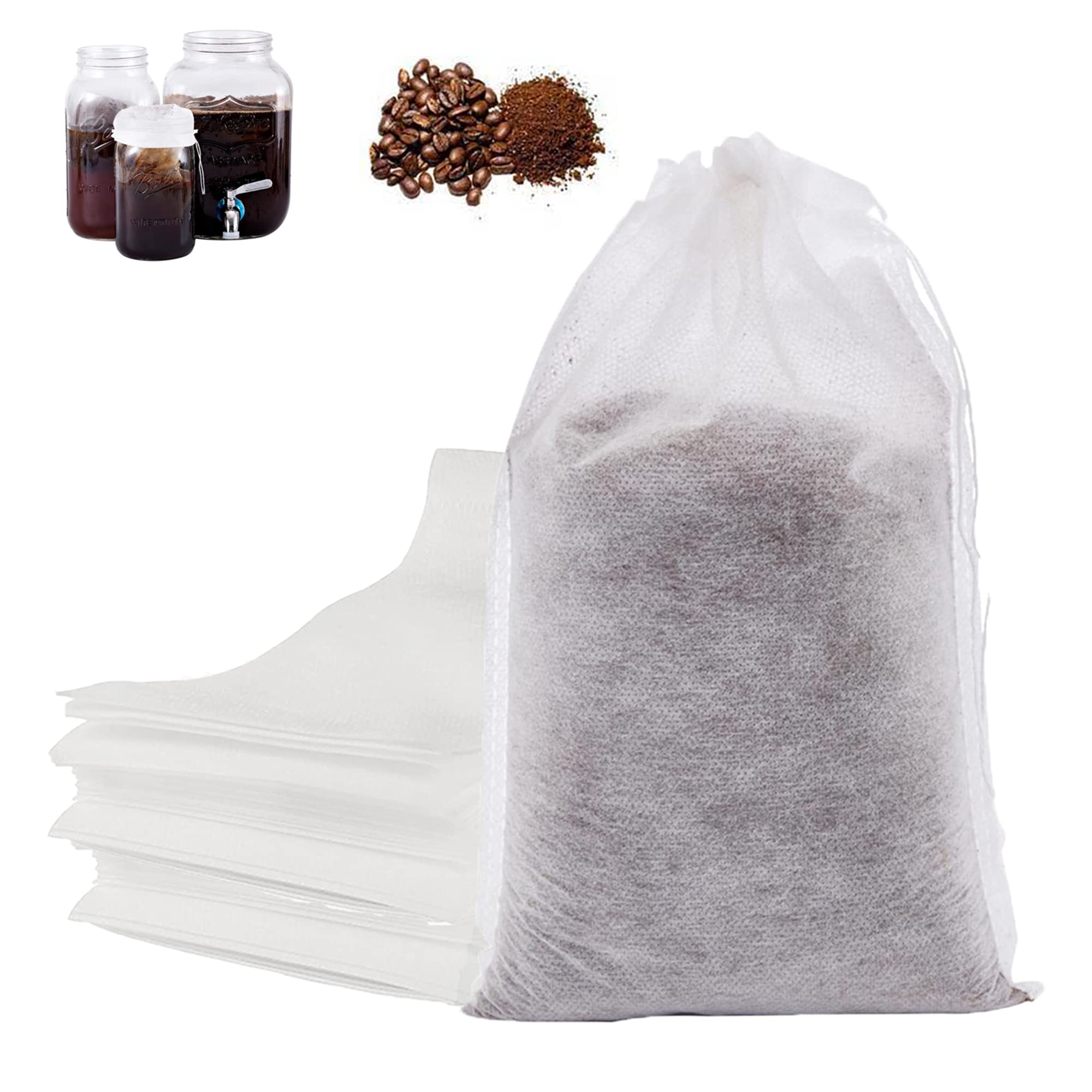 Hogurity 60PCS No Mess TSF6 Cold Bags, Cold Coffee Filters 6”x 10” Disposable French Press ...
