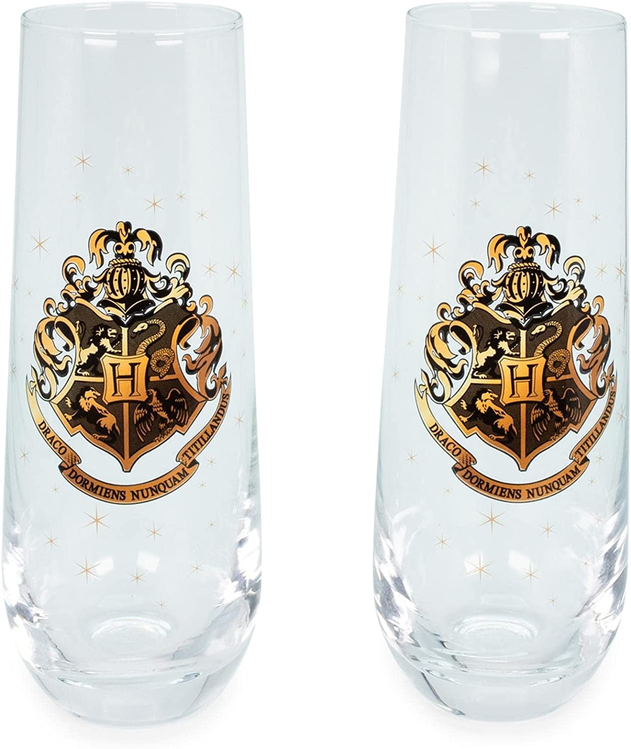 Hogwarts 9-Ounce Stemless Fluted Glassware, Set of 2 | Toasting ...