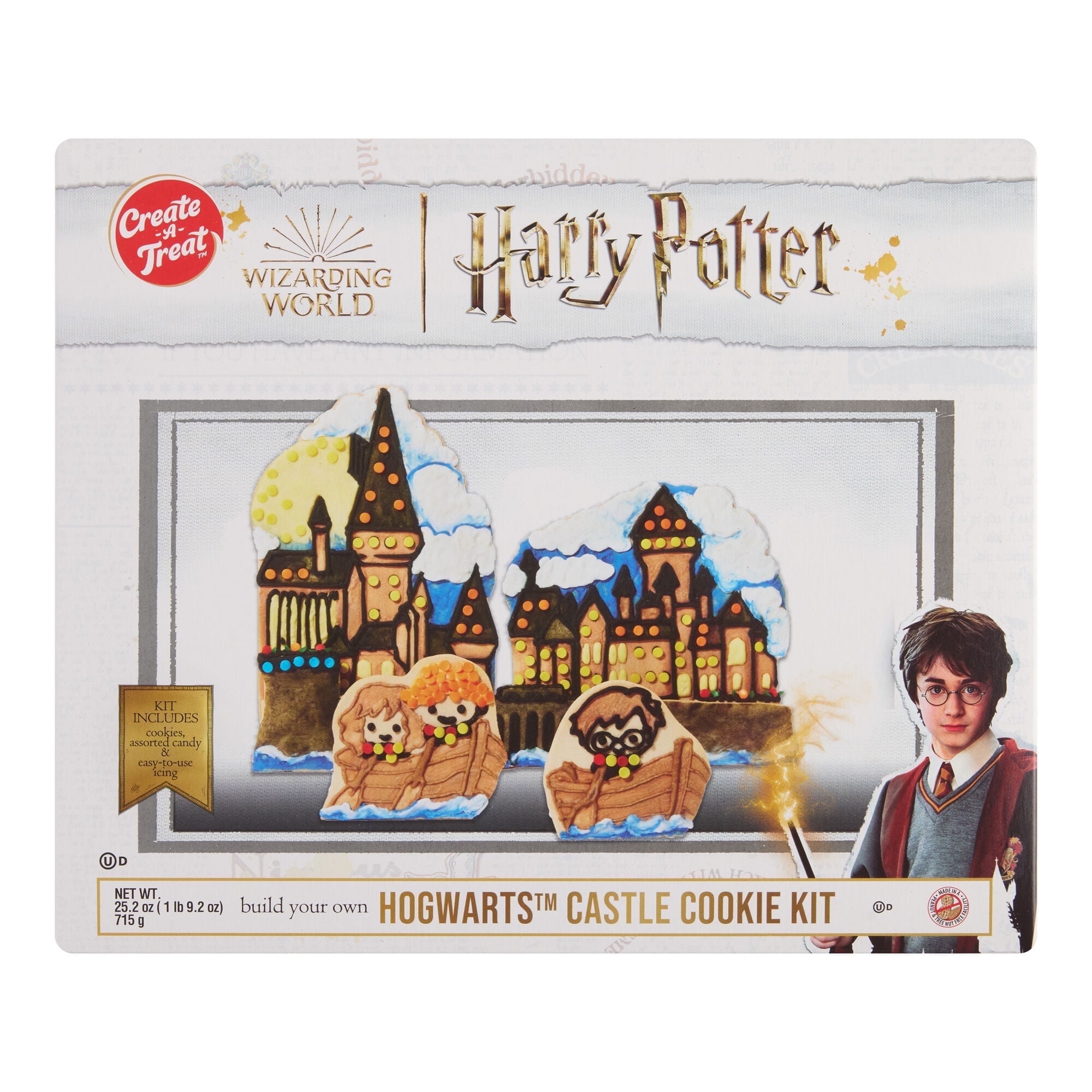 Hogwarts Castle Gingerbread Cookie Kit Assembled: 12"W x 4"D x 9.5"H ...