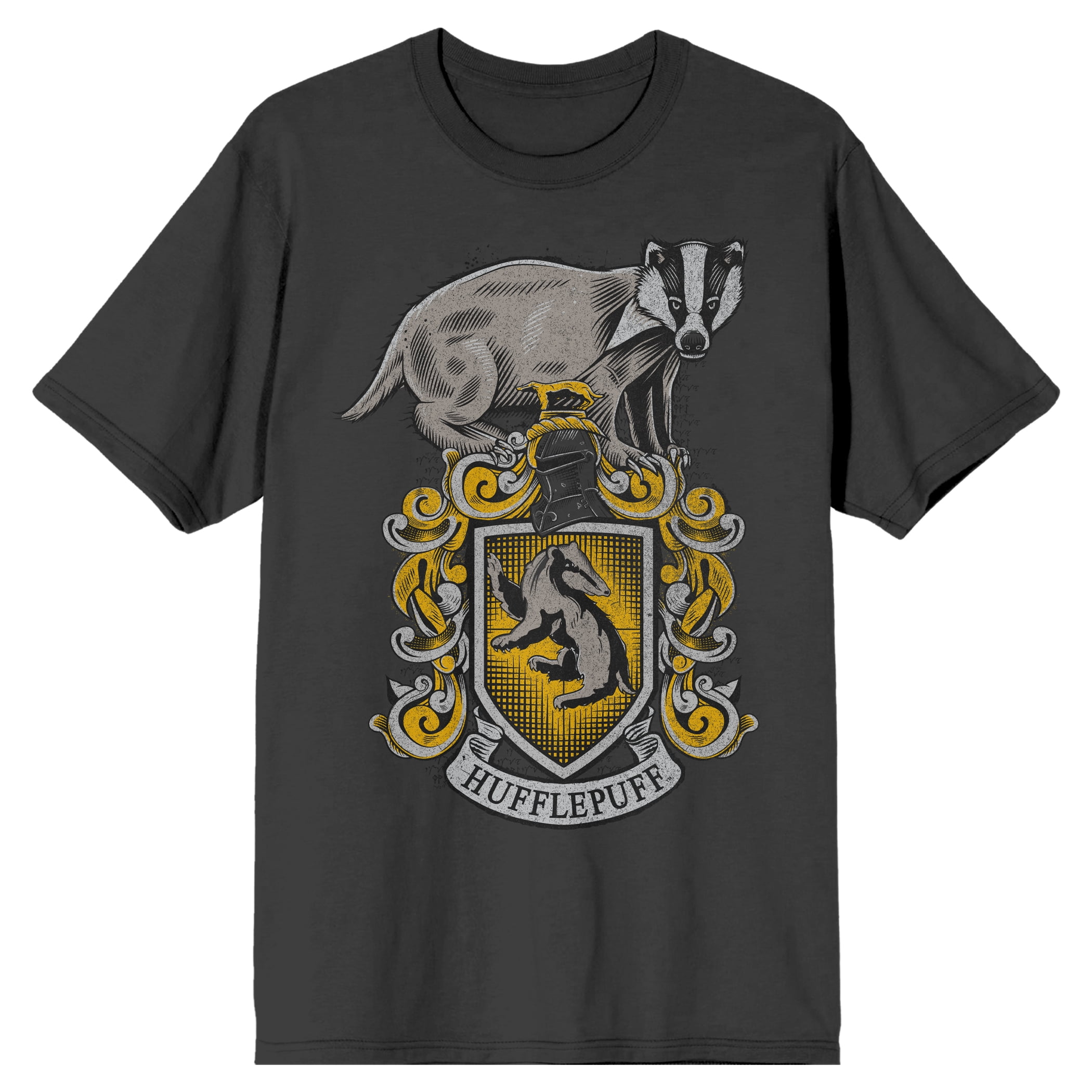 Hogwarts Hufflepuff House Crest Men's Charcoal Graphic Tee-L - Walmart ...
