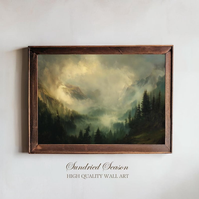 Hoh Rainforest Moody Pacific Northwest Misty Forest Nature Decor ...