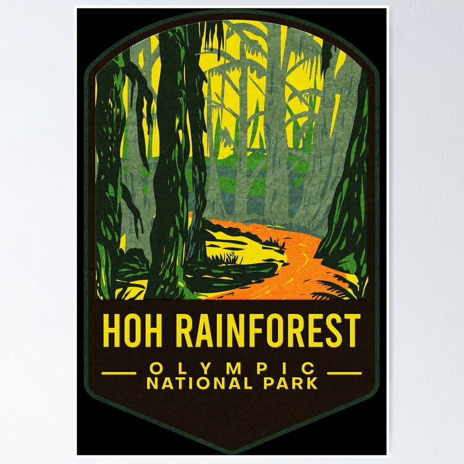Hoh Rainforest Olympic National Park Poster, 8x12 UNFRAMED - Walmart.com