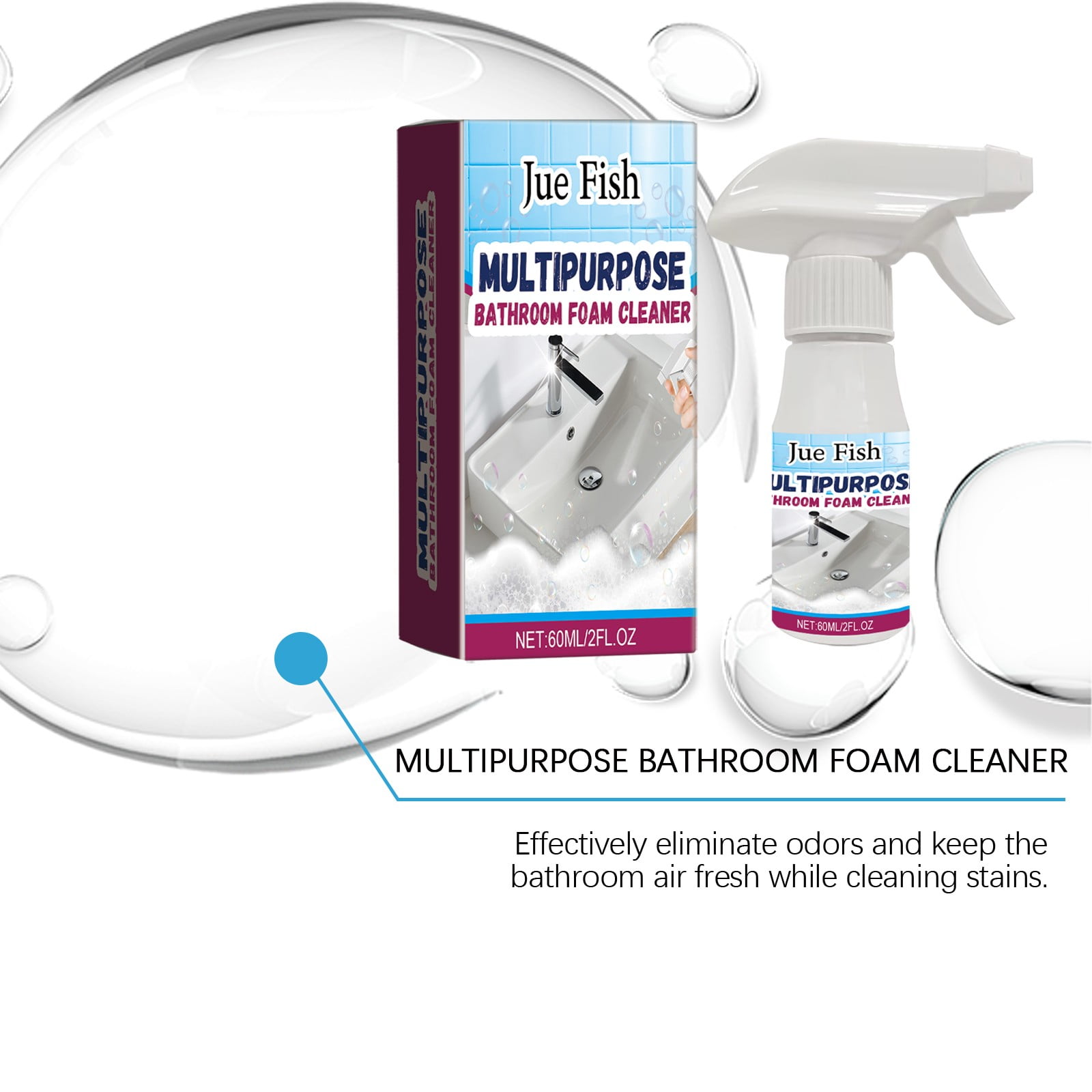 Lulshou Hohaski Bathroom Foam Cleaner Bathroom Glass Door Bathtub Tile ...