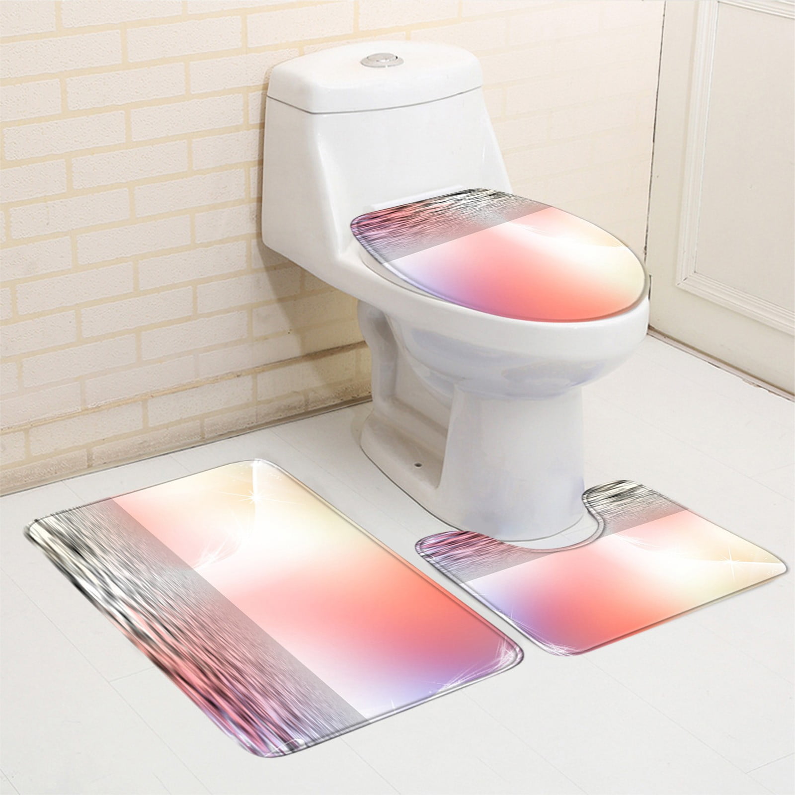 Hohaski Bathroom Super Absorbent Floor Mat Three Piece Bathroom Non ...