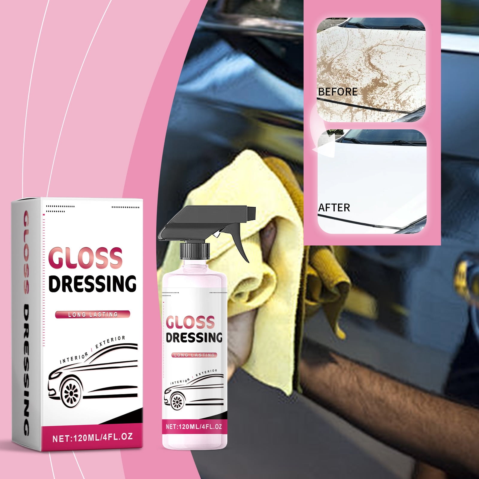 Hohaski Car Care Gloss Dressing Car Polishing Spray Car Paint Polishing ...