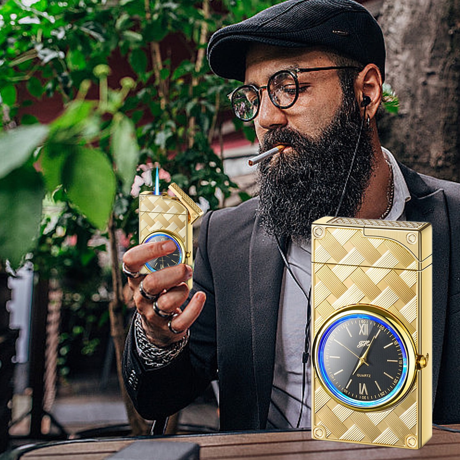 Hohaski Creatives Clock Lighter Metal Straight Wind Proof Inflatable ...