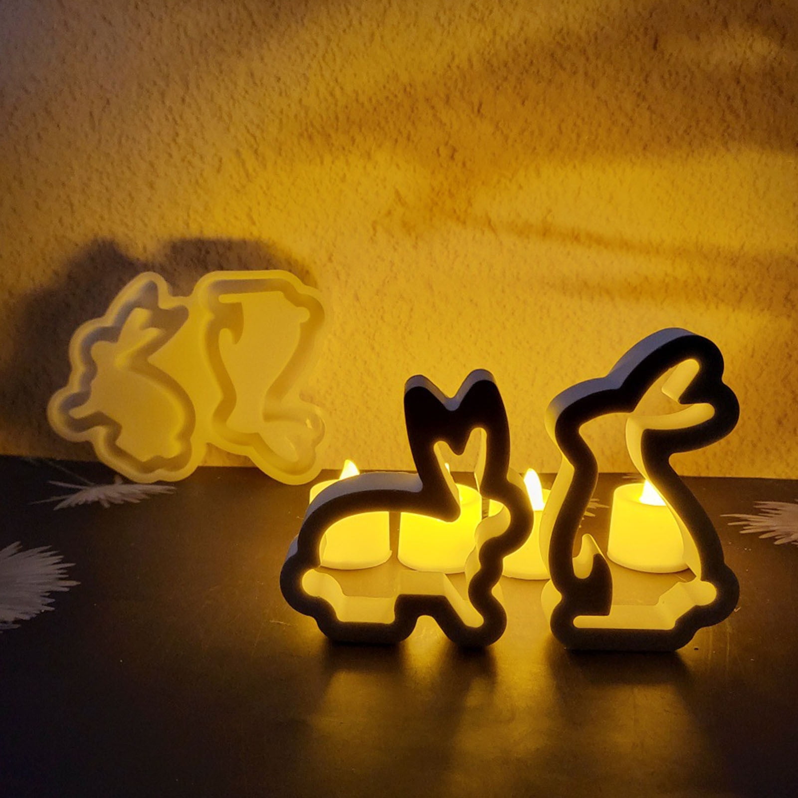 Hohaski Easter Hollow Rabbits Figurine Cement Gypsum Mould - DIY Your ...