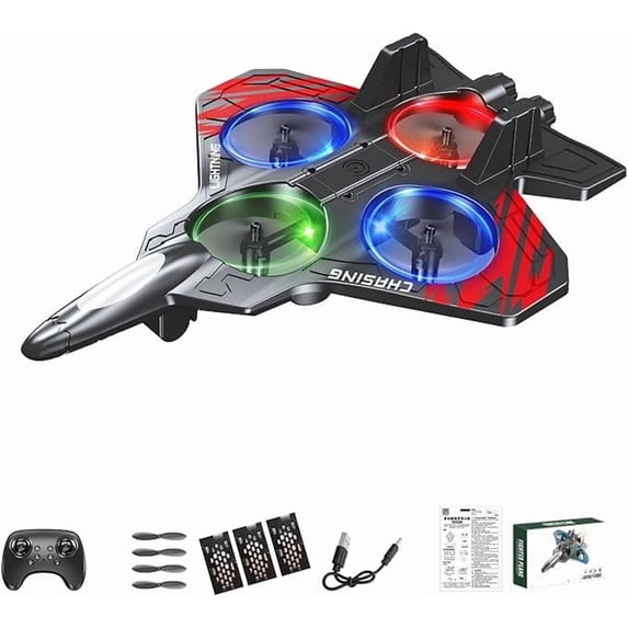 Hohaski Foam Remote Control Fighter Airplane with 360 LED Lights RC ...