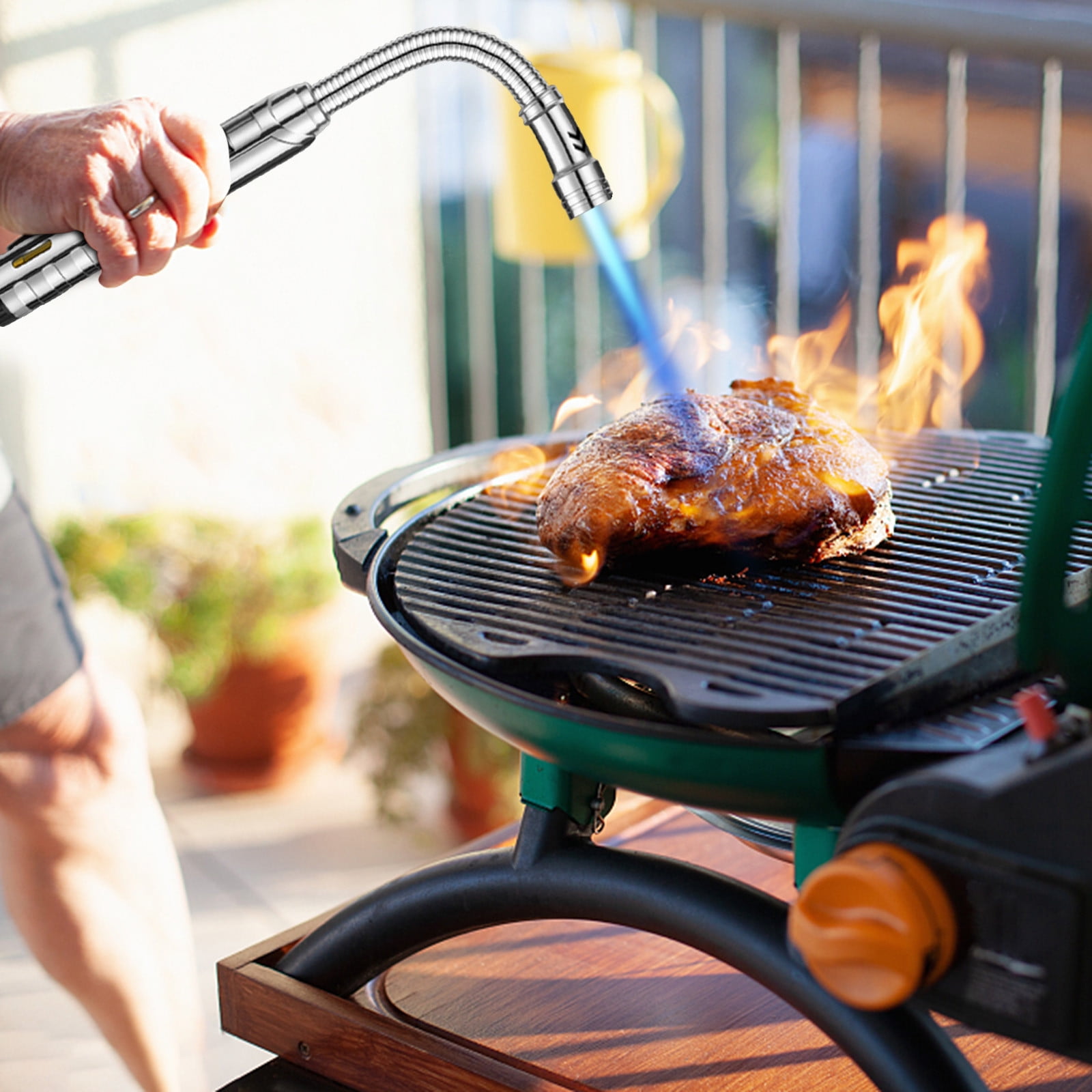 Hohaski Hose Metal Inflatable Lighter Direct Welding Outdoor Barbecue ...