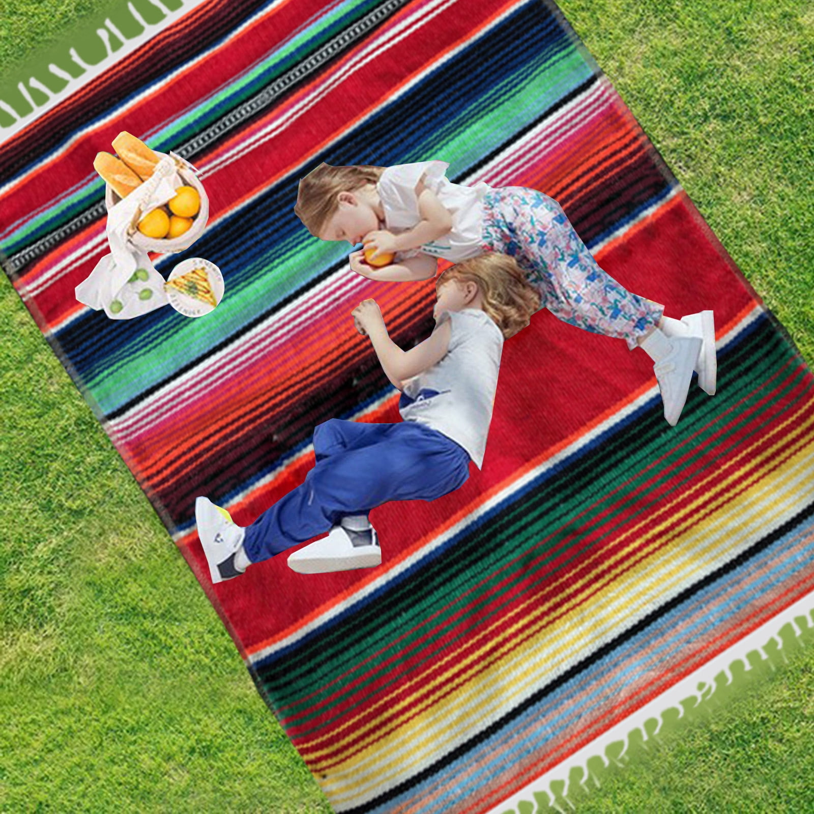 Hohaski Multifunctional Woven Blanket - Ideal Tablecloth or Picnic ...