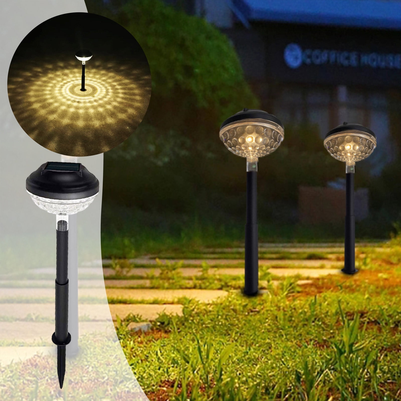 Hohaski Solar Polka Garden Light LED Projection Ambient Light Outdoor ...