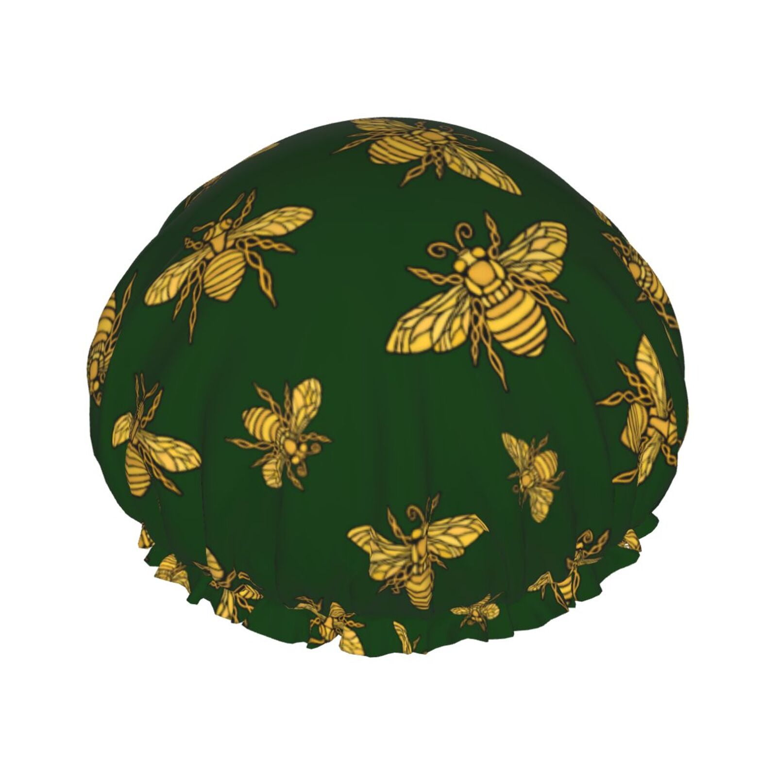 Hohey Bee Shower Cap, Reusable Bath Hair Hat for all Hair Lengths Hair ...