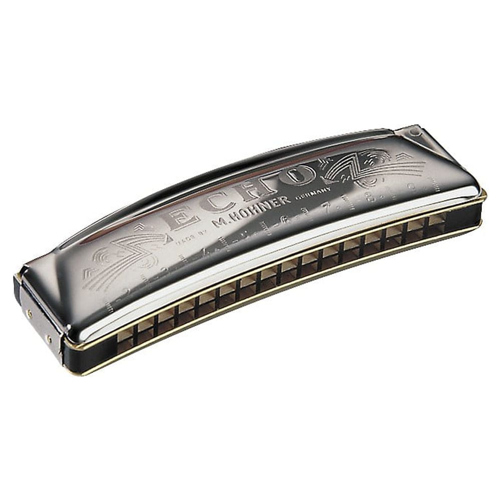 Hohner 1493/32 C Echo Harmonica - Wooden Adult Instrument with Comfortable Curved Mouthpieces ...