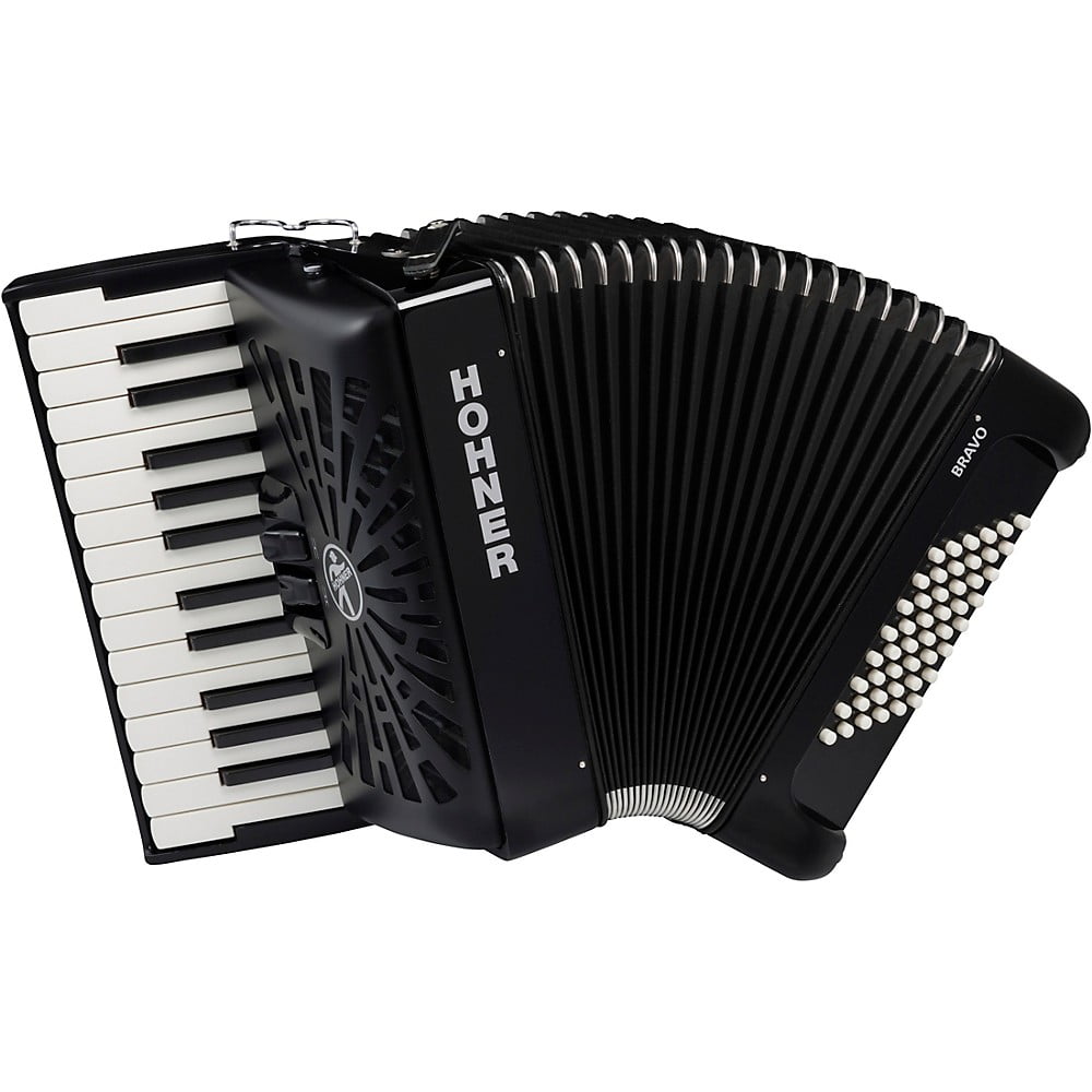 Hohner Bravo II 48 Accordion With Black Bellows - Black - Walmart.com