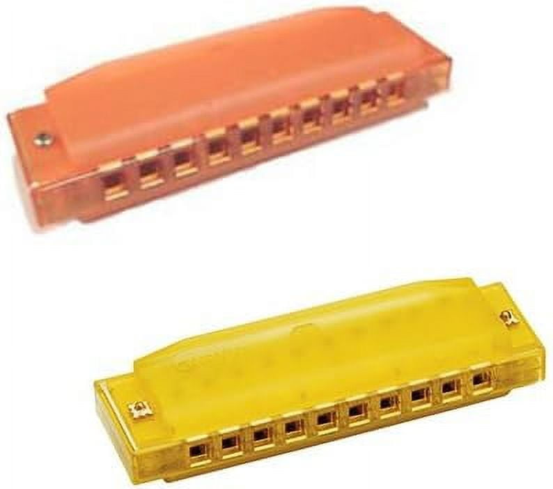 Hohner Kids BPA FREE Translucent Harmonica 2 Pack - Yellow & Orange Harmonicas - Walmart.com