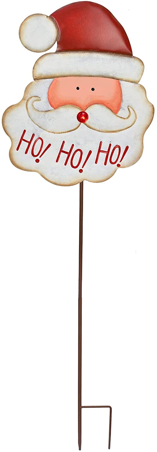 Hohoho Santa Decoration, Metal Garden Santa Sign Christmas Ornaments ...