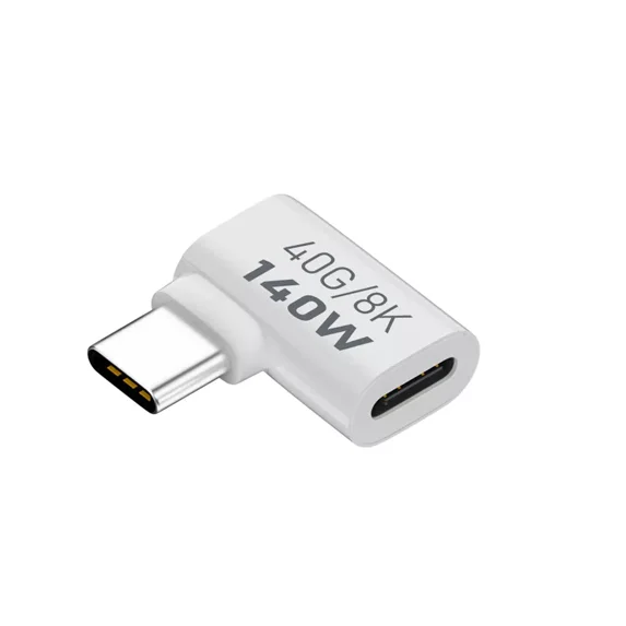 Hoibon 90 Degree USB-C Male to Female Adapter, 1 Pack Right Angle 140W ...