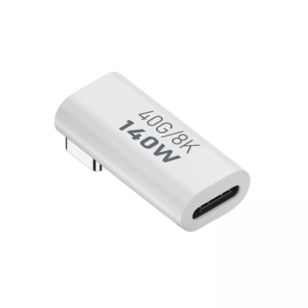 Hoibon 90 Degree USB-C Male to Female Adapter, 2 Pack Right Angle 140W ...