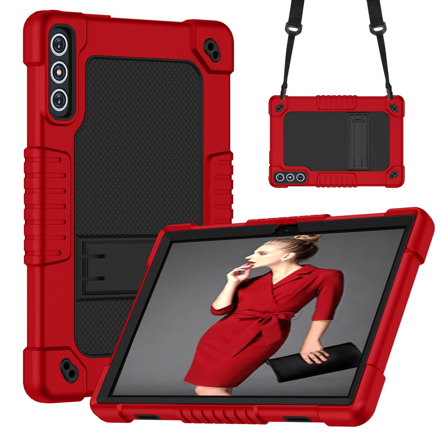 Hoibon for KADYBE D106 / MEIZE D106 Android 14 Tablet Shockproof Case with Shoulder Strap ...