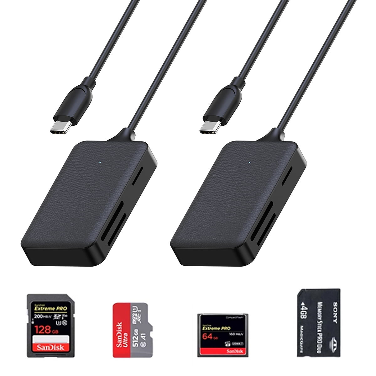 Hoibon Memory Card Reader 4 in 1 USB C to SD Micro SD MS CF Card Reader ...