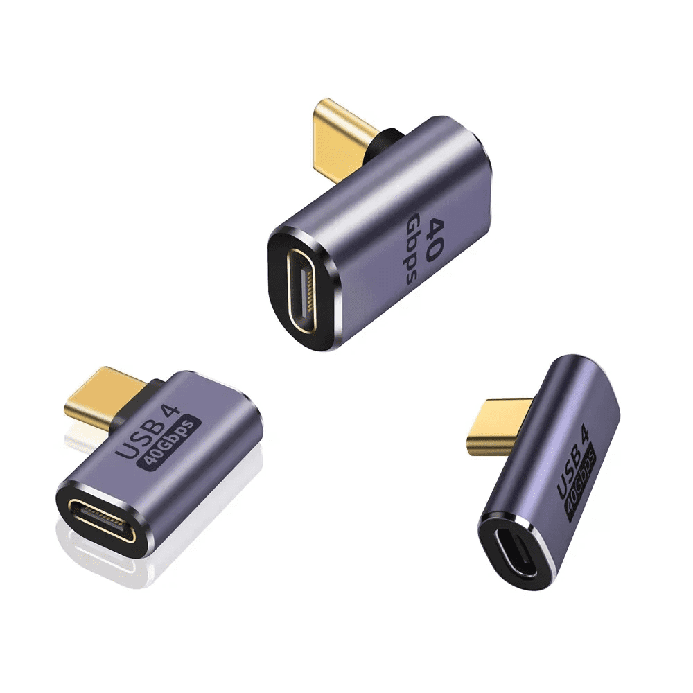 Hoibon USB C Extension Adapter 100W, Right Angle USB C Adapter 40Gbps ...