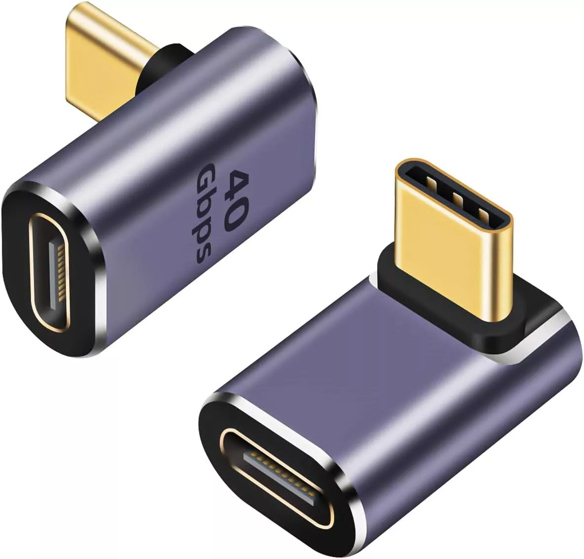 Hoibon USB C Extension Adapter 100W, Right Angle USB C Adapter 40Gbps ...